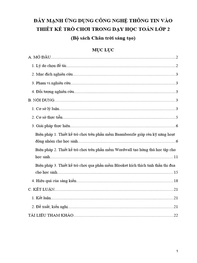 Ung Dung Cong Nghe Thong Tin Vao Thiet Ke Tro Choi Trong Day Hoc Toan Lop 2 | PDF
