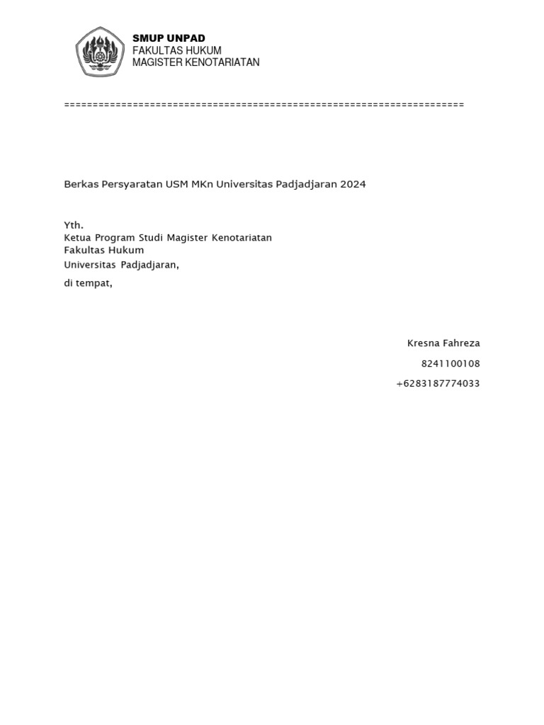 Panduan Pendaftaran Usm Unpad 2024 | PDF