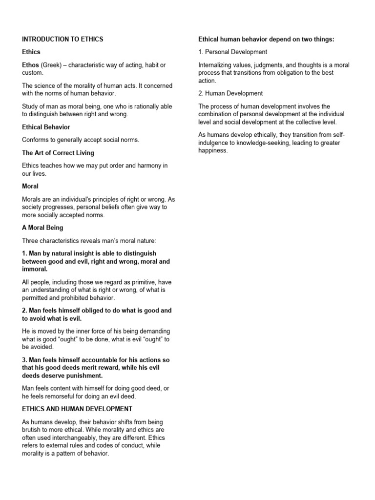 INTRODUCTION-TO-ETHICS | PDF | Morality | Behavioural Sciences
