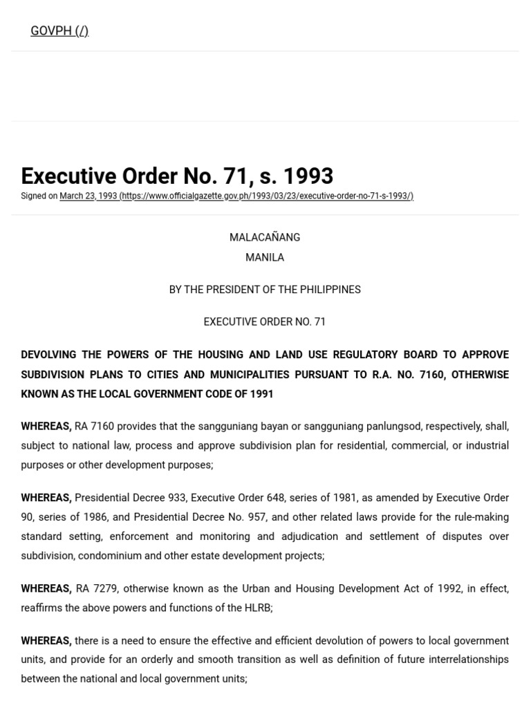 Devolution of Subdivision Approval Powers | PDF | World Politics ...