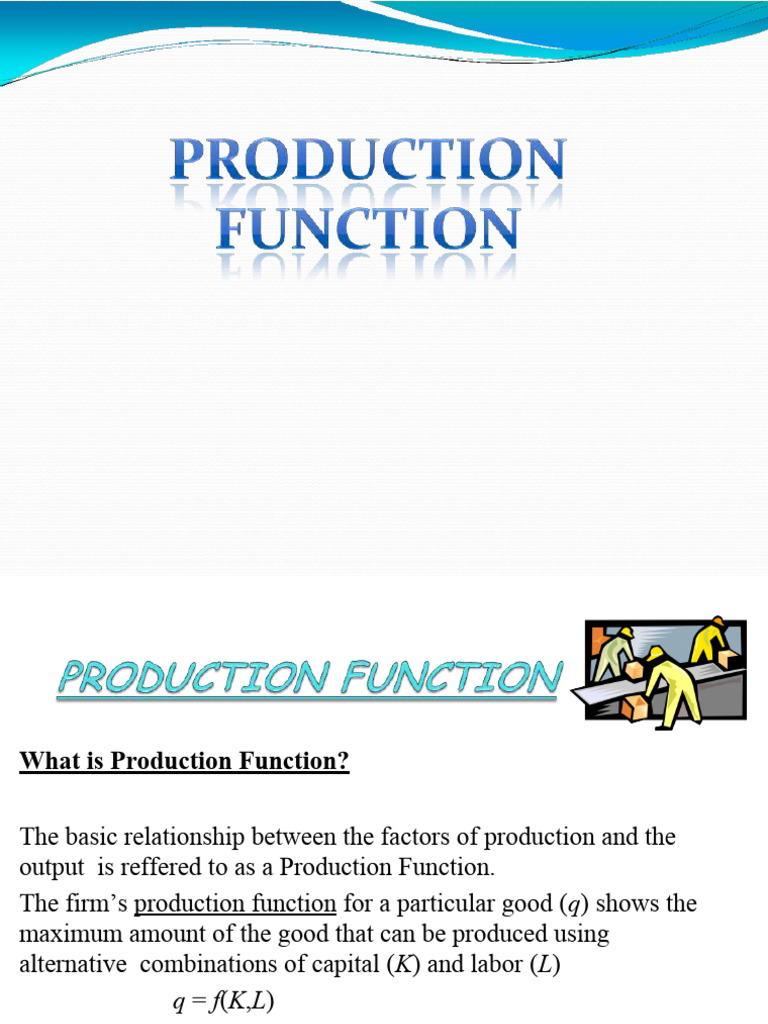 Production Function | PDF | Production Function | Factors Of Production