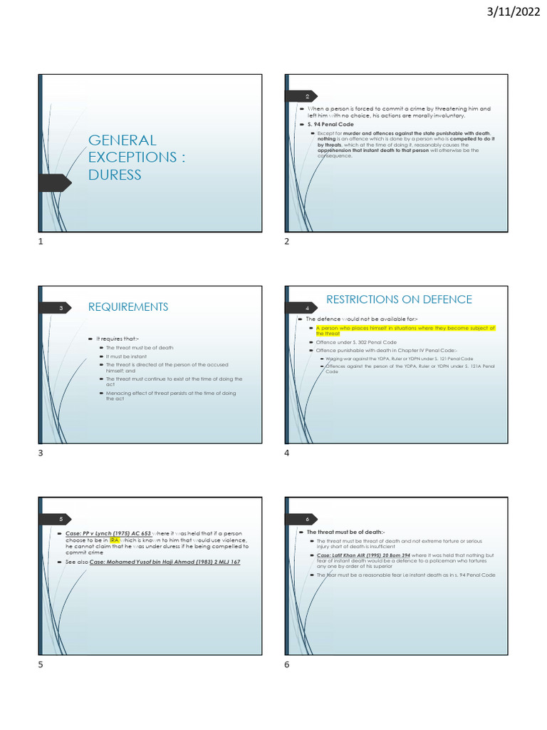 07 DURESS | PDF | Crime & Violence | Crimes