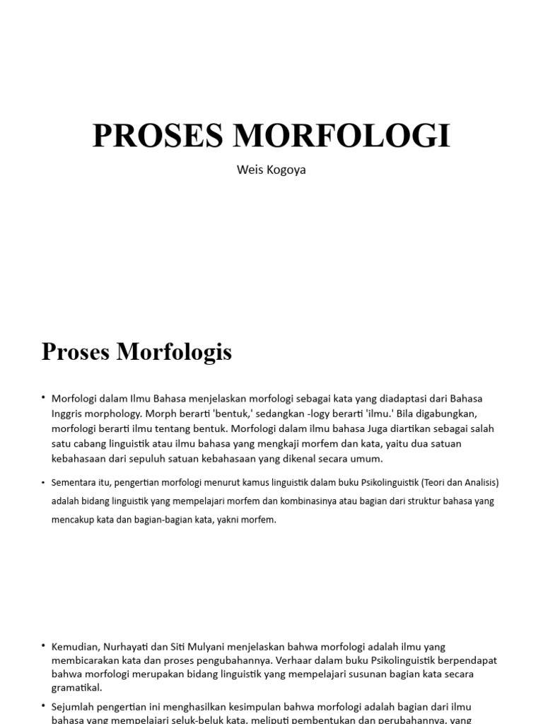 Proses Morfologi | PDF