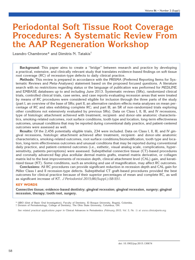 Journal of Periodontology - 2015 - Chambrone - Periodontal Soft Tissue ...