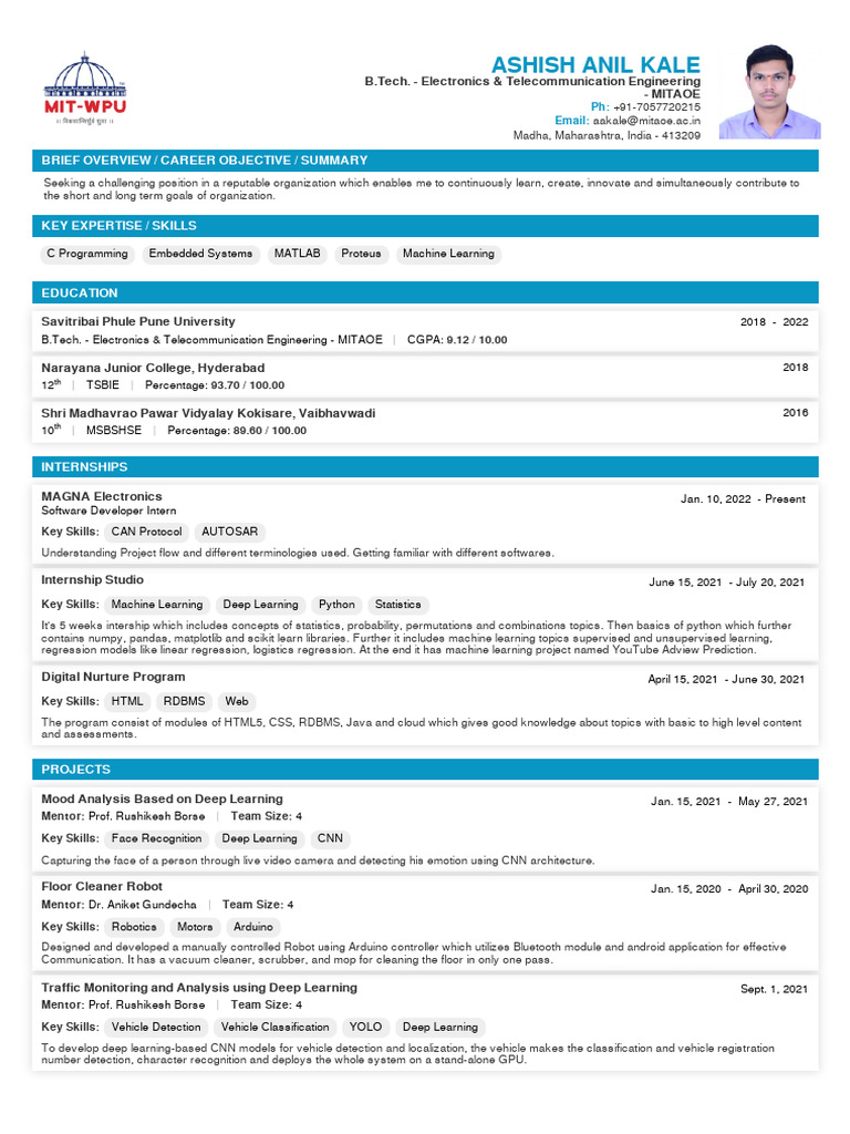 Resume Ashish | PDF | Deep Learning | Machine Learning