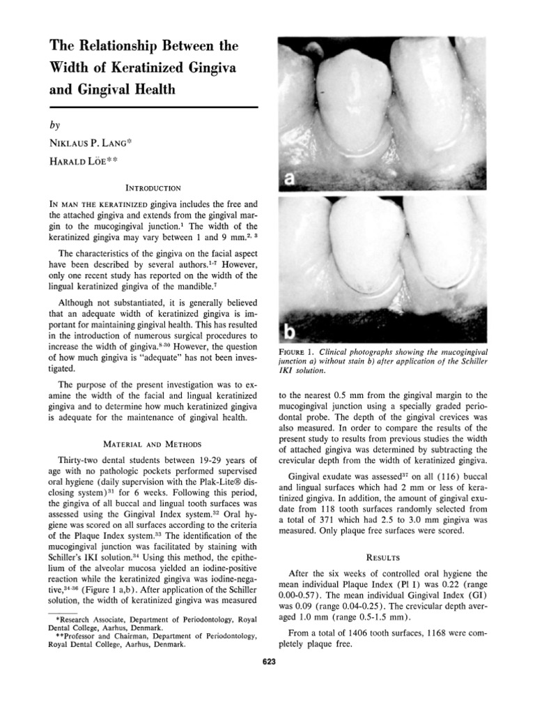 Journal of Periodontology - 1972 - Lang - The Relationship Between The ...