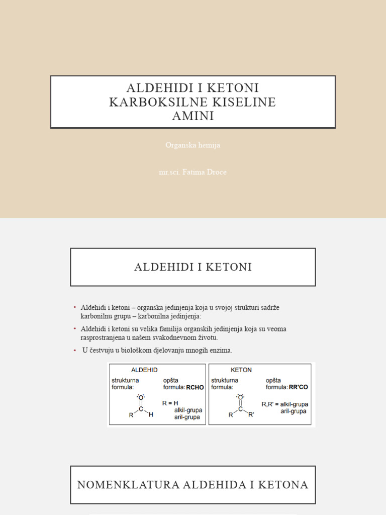 Aldehidi I Ketoni | PDF