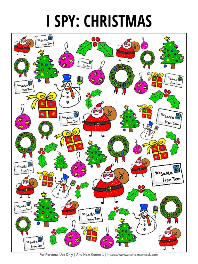 I Spy Christmas Answers and Items | PDF