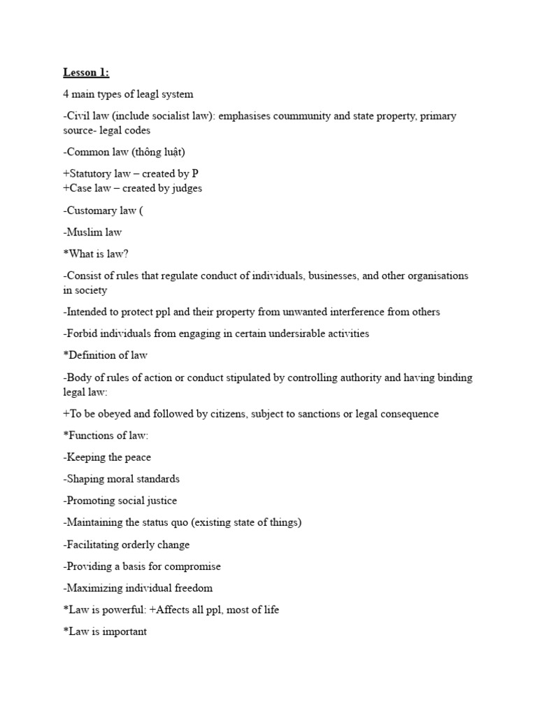 Types and Functions of Legal Systems | PDF
