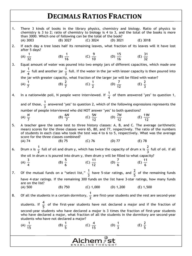 Decimal Ratios Fraction | Download Free PDF | Ratio | Arithmetic