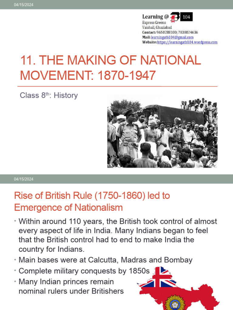 11 The Making of National Movement 1870 1947 Chapter | Download Free ...