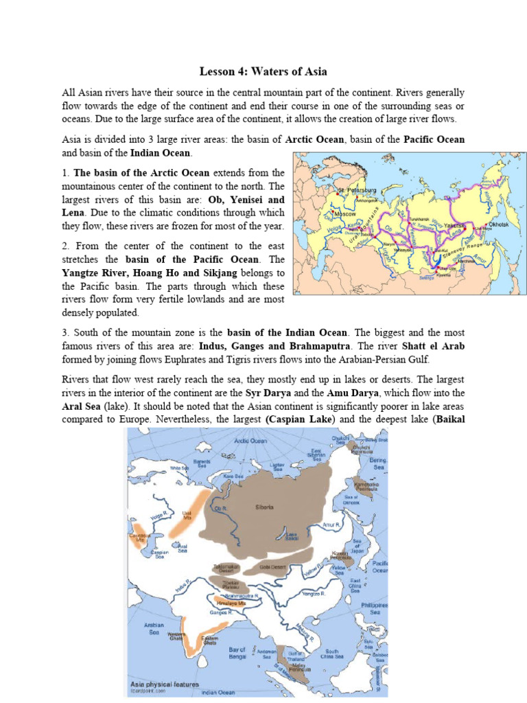 Asian Rivers and Ecosystems Overview | PDF | Forests | Desert