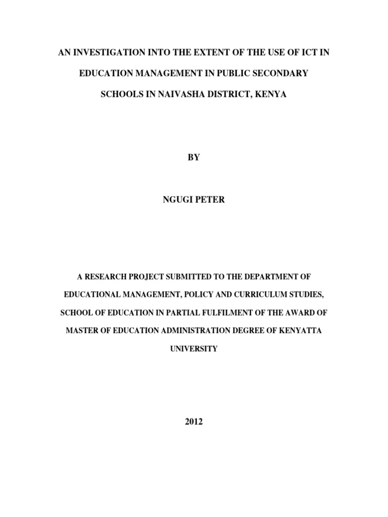 Ngugi Peter | PDF | Information And Communications Technology | Educational Technology