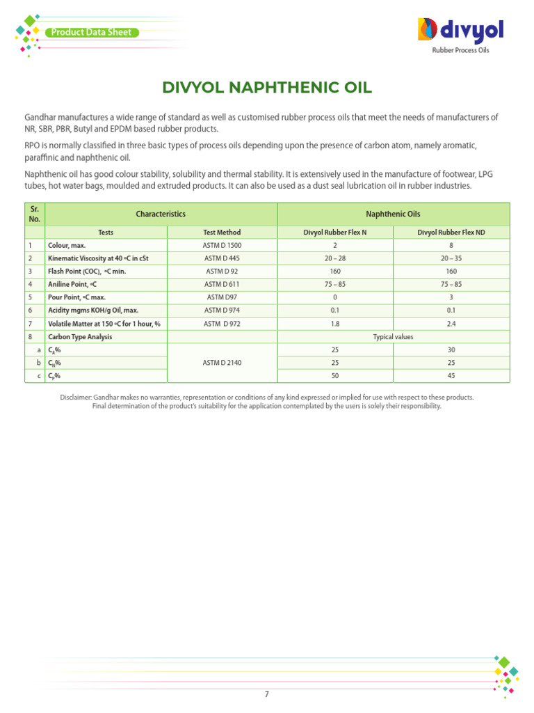 Divyol Naphthenic Oil | PDF | Chemical Substances | Materials
