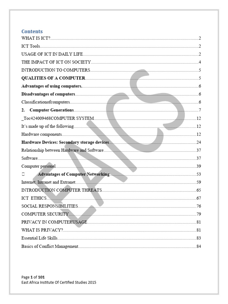 Ict Theory (Knec) - Notes | PDF | Computer Data Storage | Printer ...