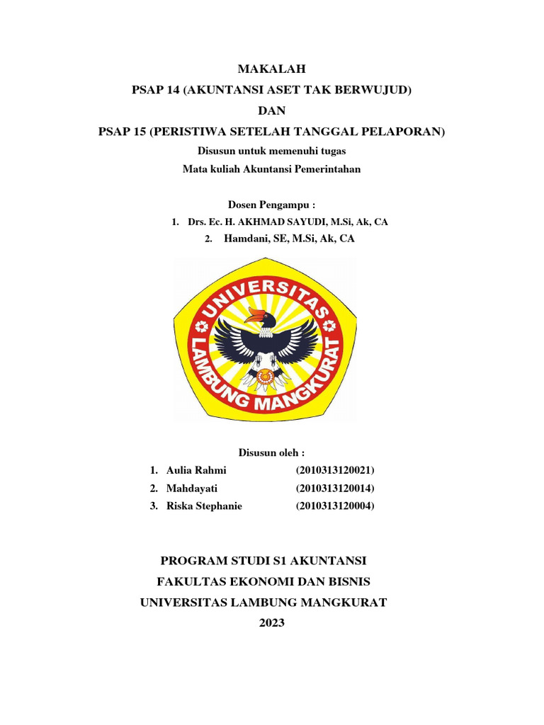 Makalah Kelompok 11 - Psap 14 Dan Psap 15 | PDF