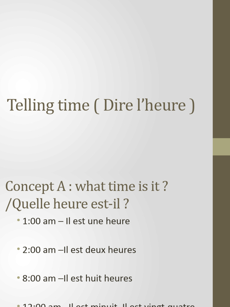 Dire l'heure en français | PDF