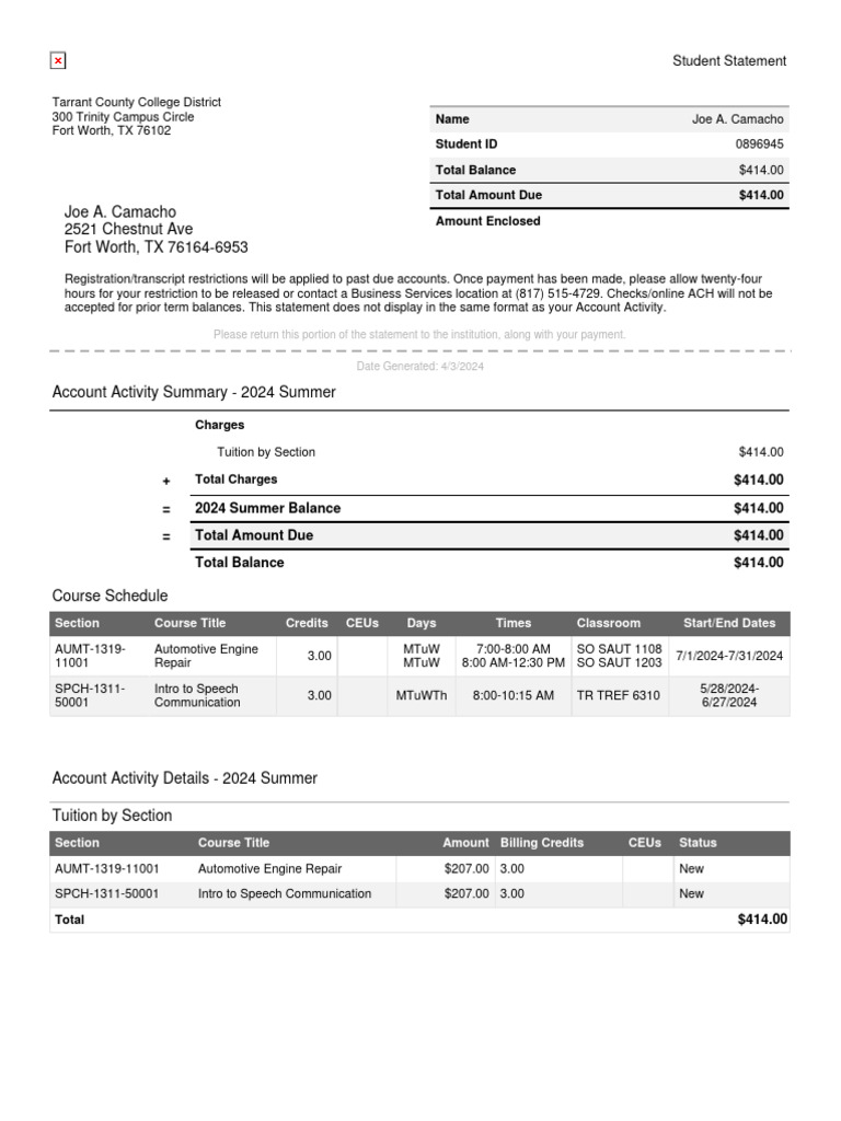 Unofficial Transcript | PDF