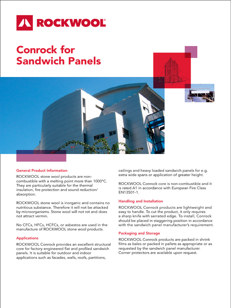 ROCKWOOL Conrock Sandwich Panels Guide | PDF | Chlorofluorocarbon ...