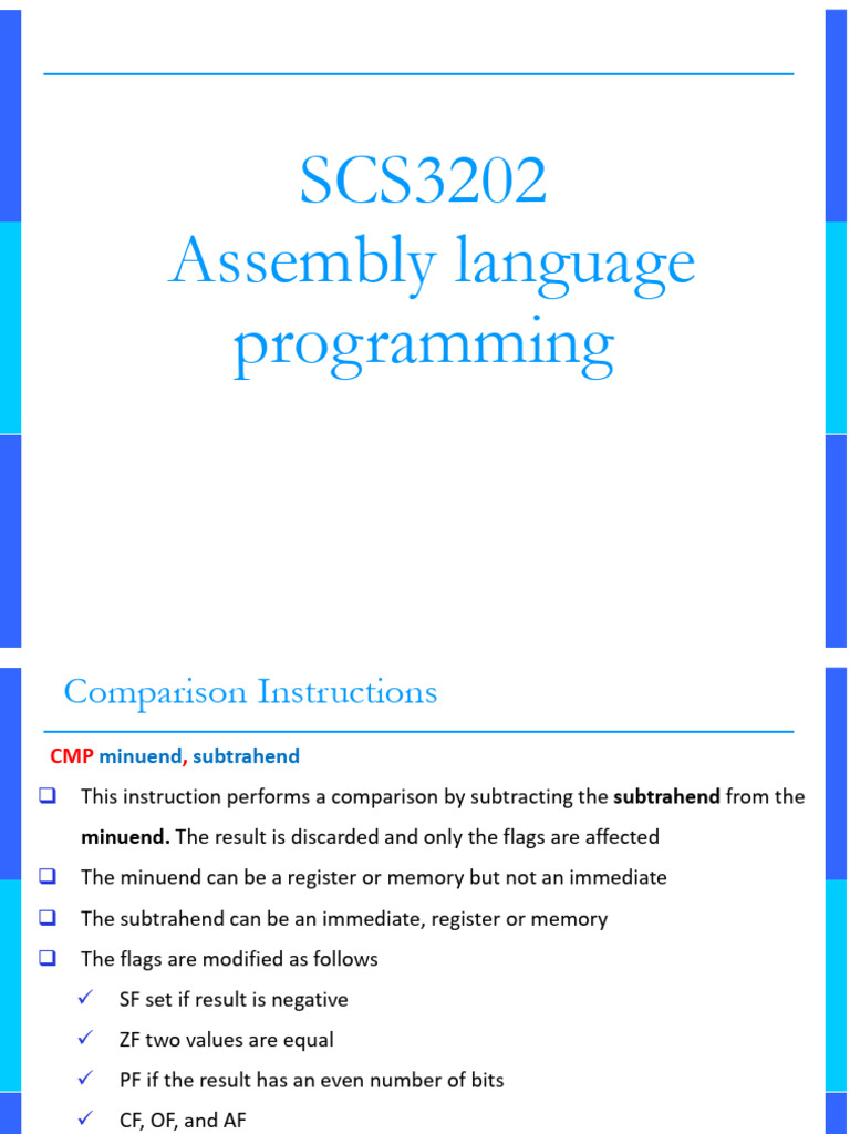 Assembly Language | PDF | Subtraction | Control Flow