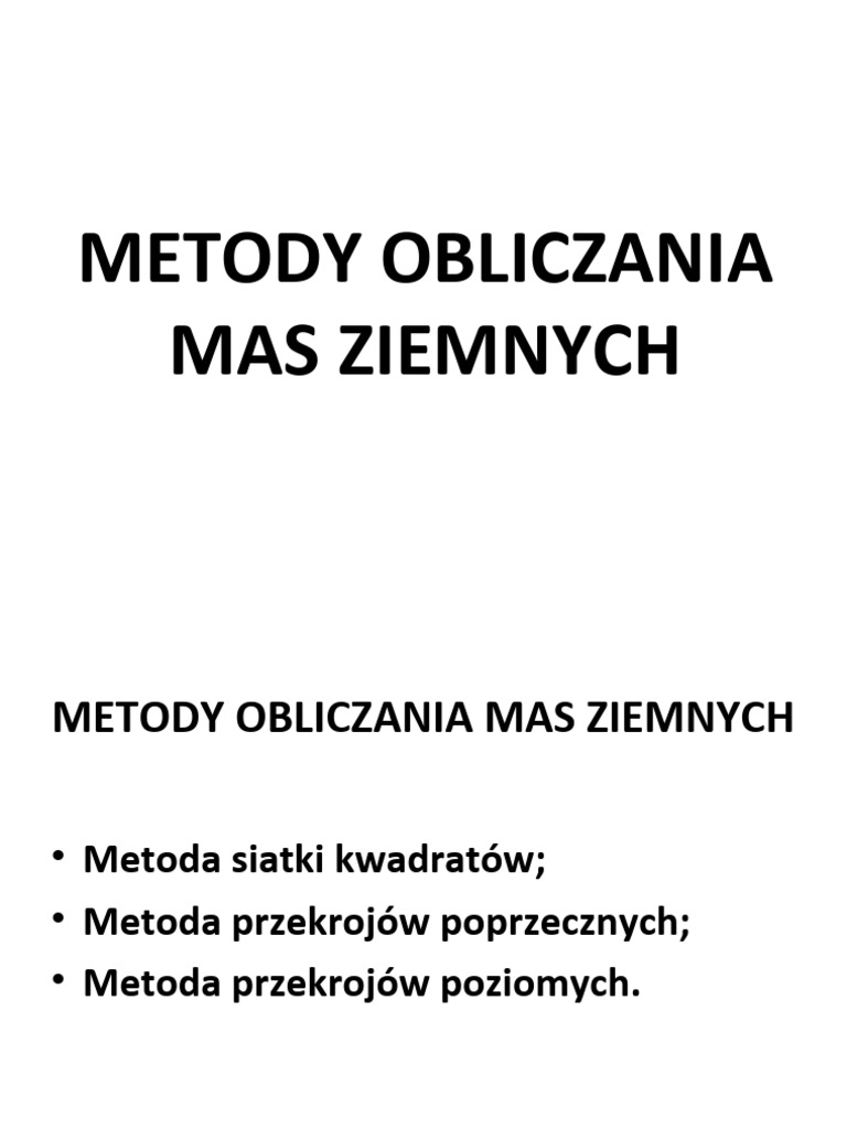 25 Metody Obliczania Mas Ziemnych | PDF