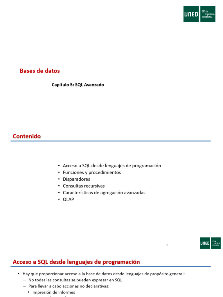 Resumen Tema 05 - SQL Avanzado | PDF | SQL | Lenguaje de programación
