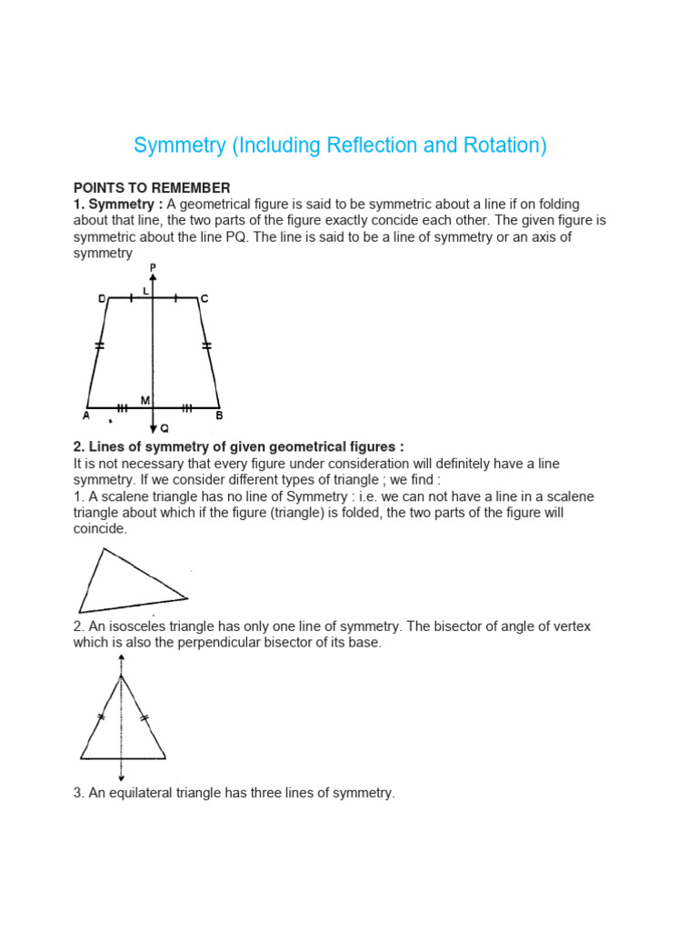 Geometry Symmetry Guide for Students | PDF | Triangle | Rectangle