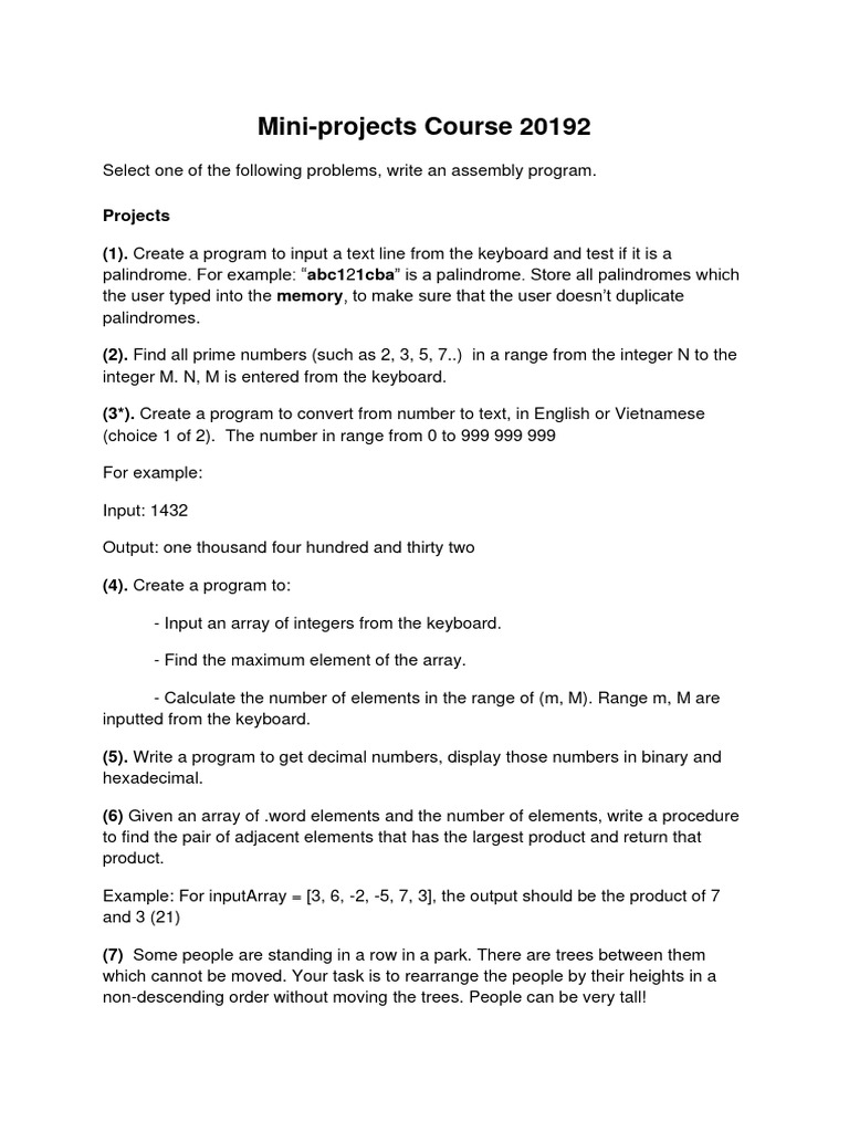 MIPS Assembly Mini Projects 20202 | PDF | String (Computer Science ...
