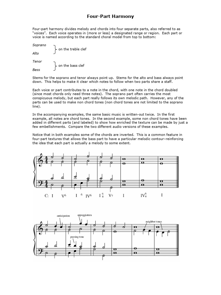 Four Part Harmony | PDF