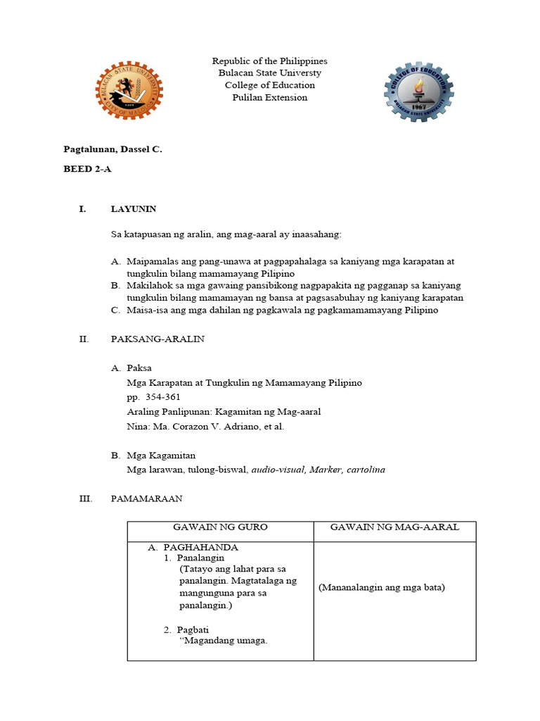 Lesson Plan Kay Sir CJ | PDF