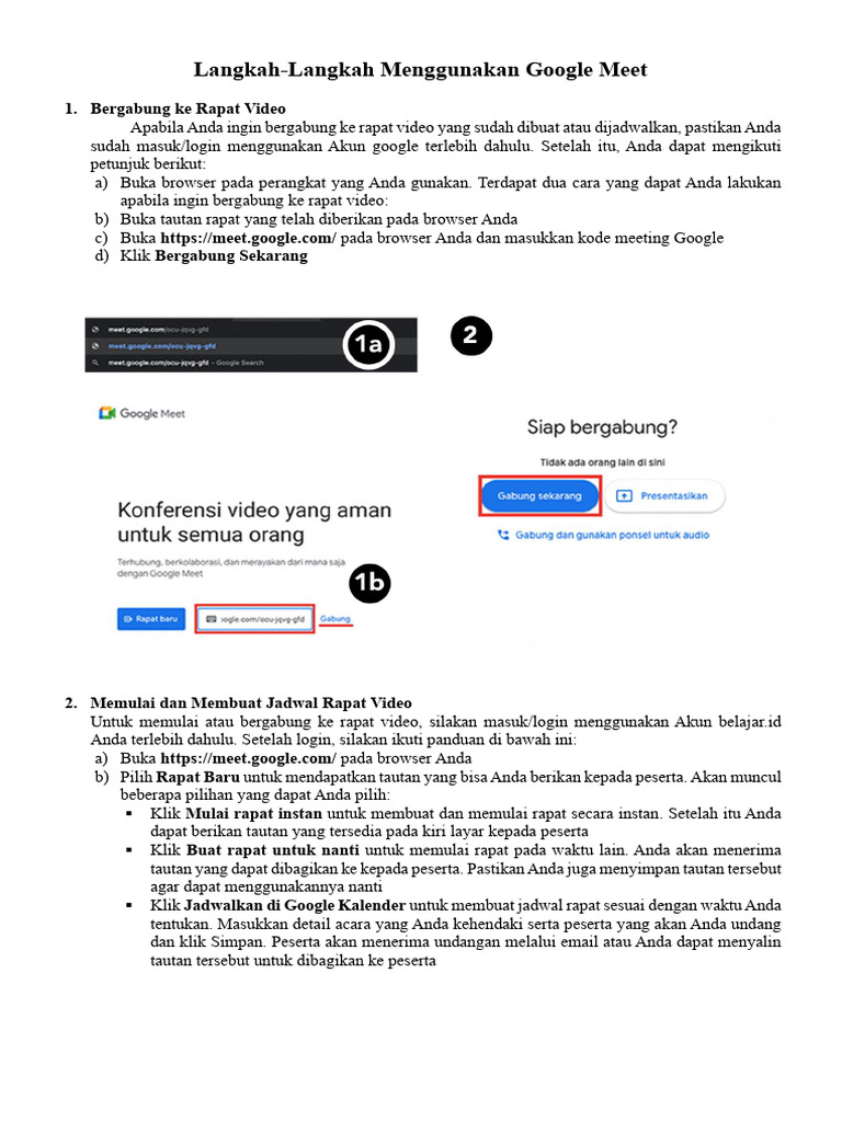 Panduan Lengkap Google Meet 2023 | PDF