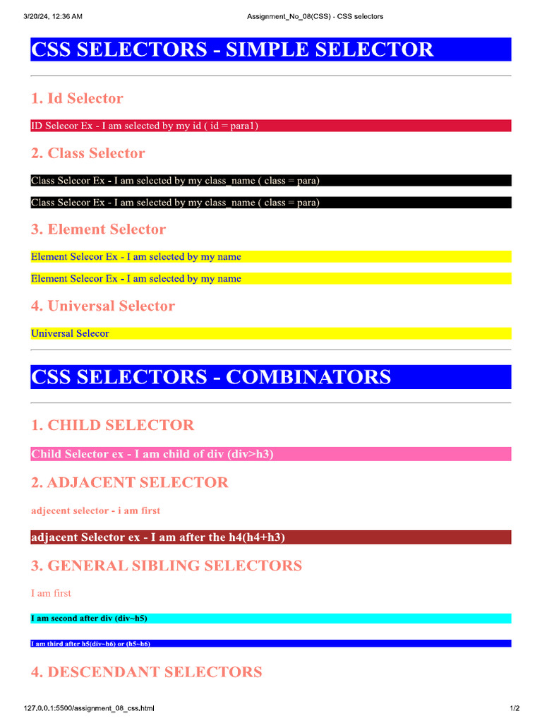 Assignment 8 Css | PDF