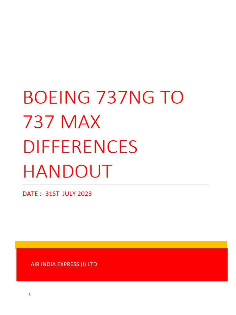 Air India Express 737NG vs 737 MAX Guide | PDF | Aircraft | Valve