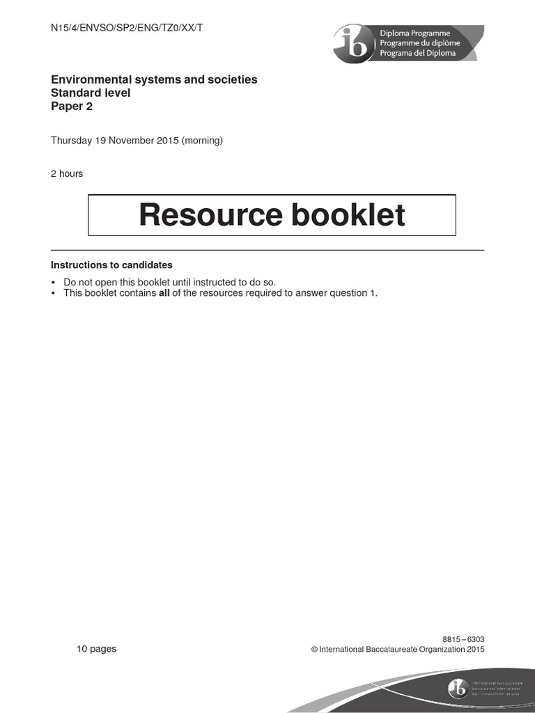 ESS Paper 2 2015 Booklet | PDF | Zoology | Birds