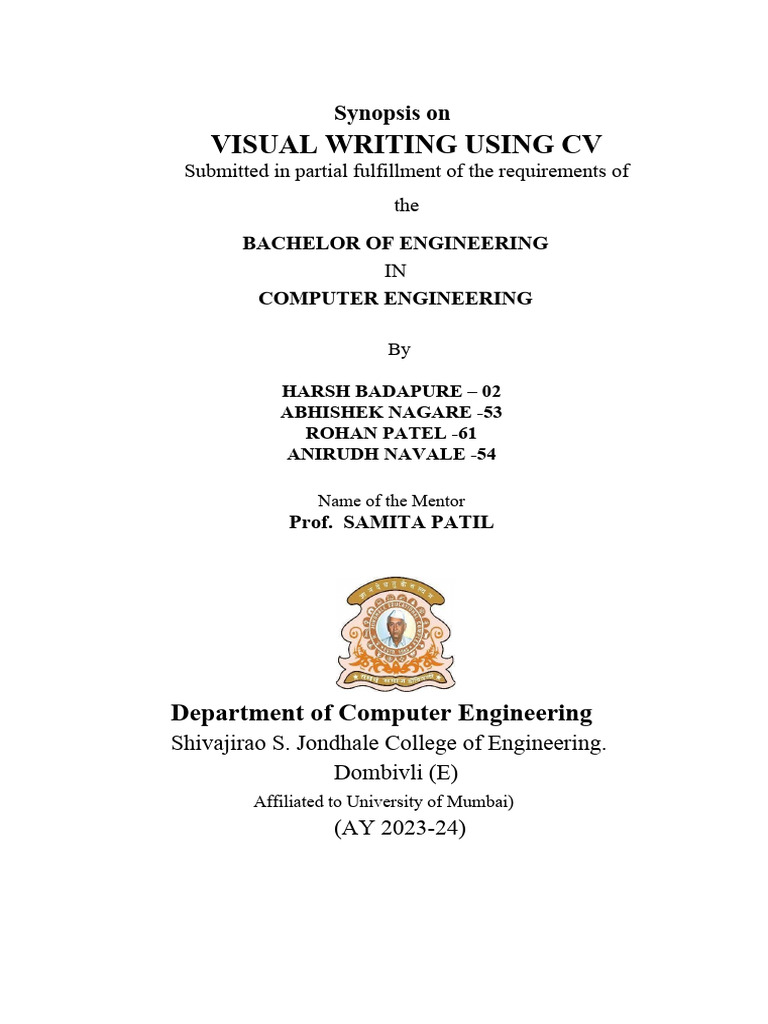 Virtual Writing Using CV | PDF | Computer Vision | Image Segmentation