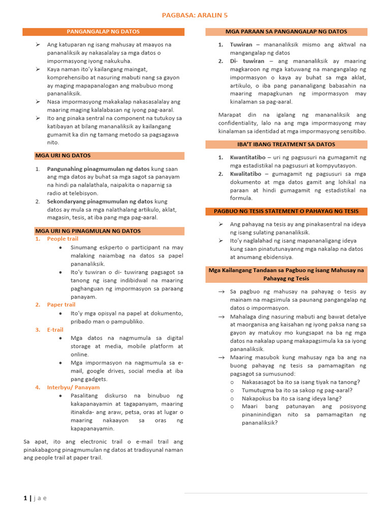 Pangangalap NG Datos | PDF