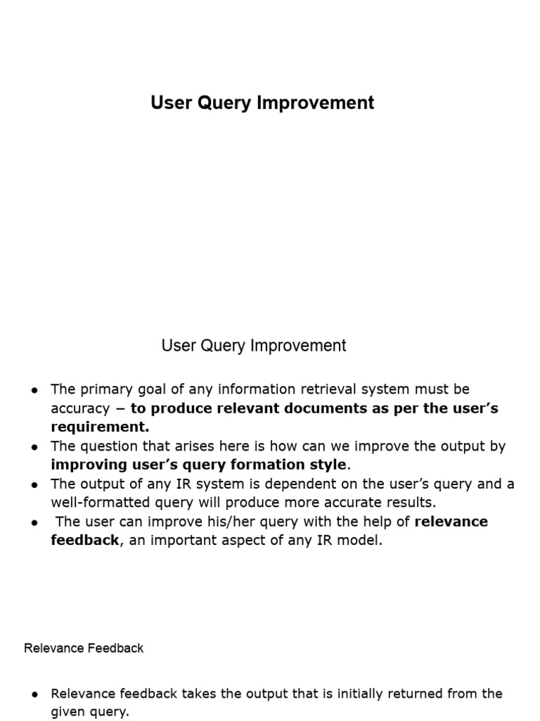 User Query Improvement | PDF | Human Communication | Information Science
