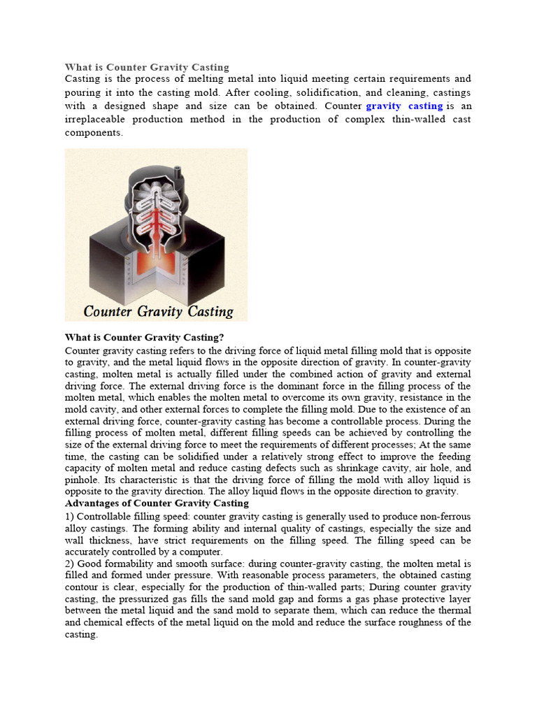 Counter Gravity Casting Explained | PDF | Secondary Sector Of The ...