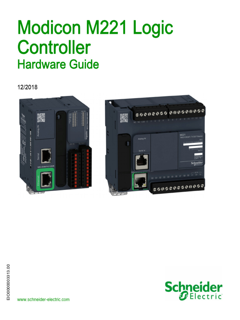 Modicon M221 Logic Controller - Hardware Guide | PDF | Programmable Logic Controller ...