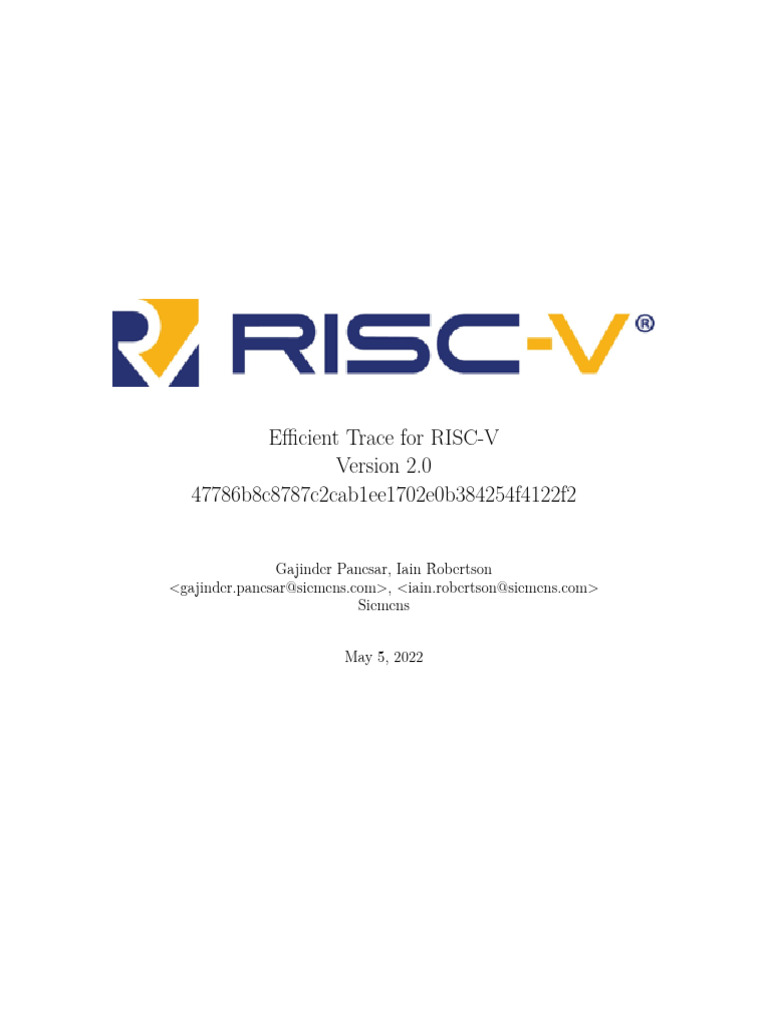 Riscv Trace Spec | PDF | Computer Science | Computer Engineering Riscv Trace Spec | PDF | Computer Science | Computer Engineering
