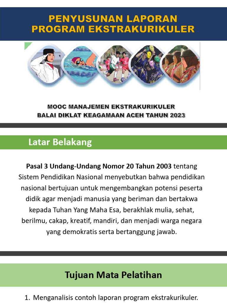 Penyusunan Laporan Program Ekstrakurikuler - 1 | PDF