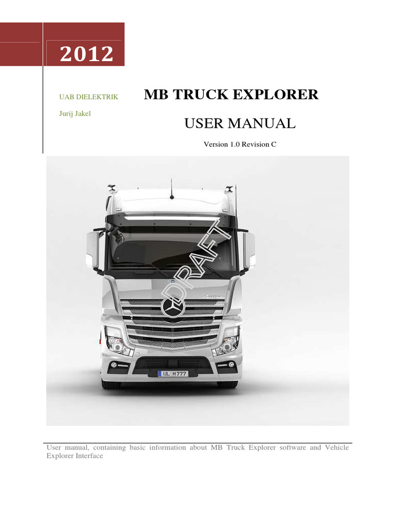 MB Truck Explorer User Manual | PDF | Button (Computing) | Window (Computing)
