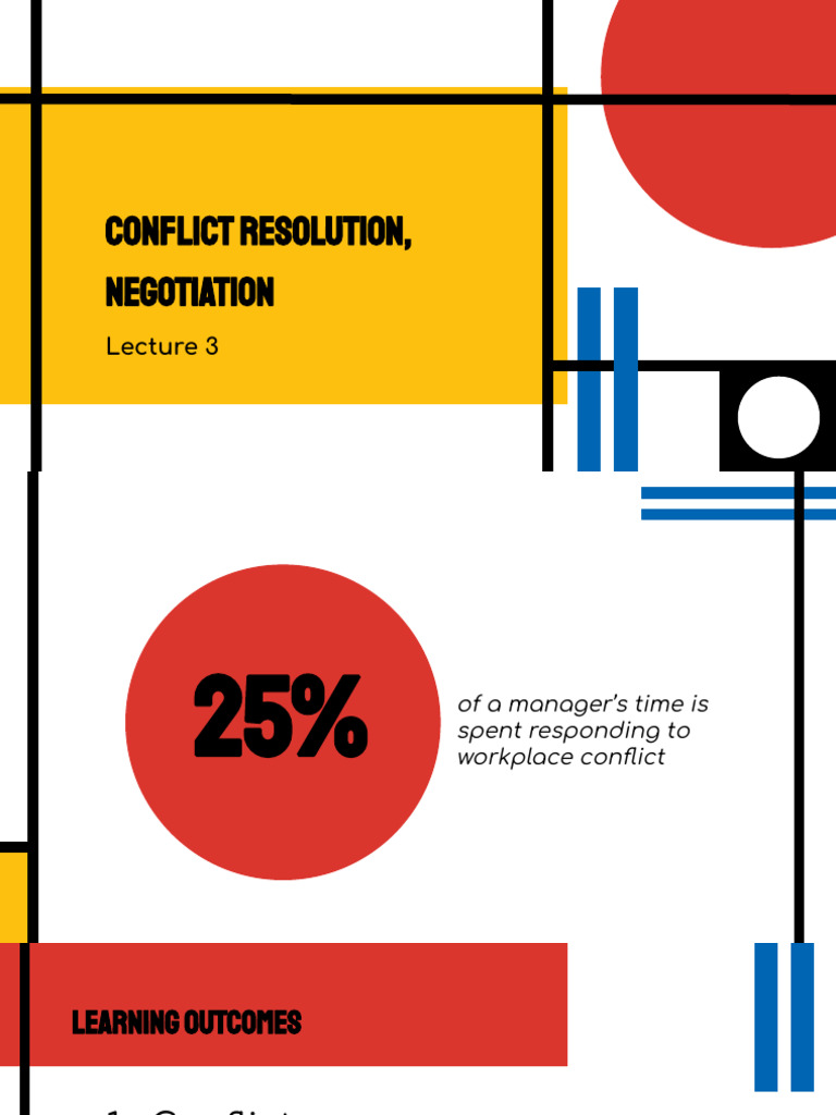 Lecture 3 - Conflict Resolution | PDF | Negotiation | Bargaining