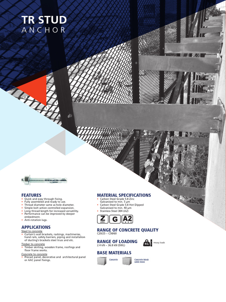 Product Catalogue - TR Stud Anchor (2018-2019) | PDF | Concrete ...