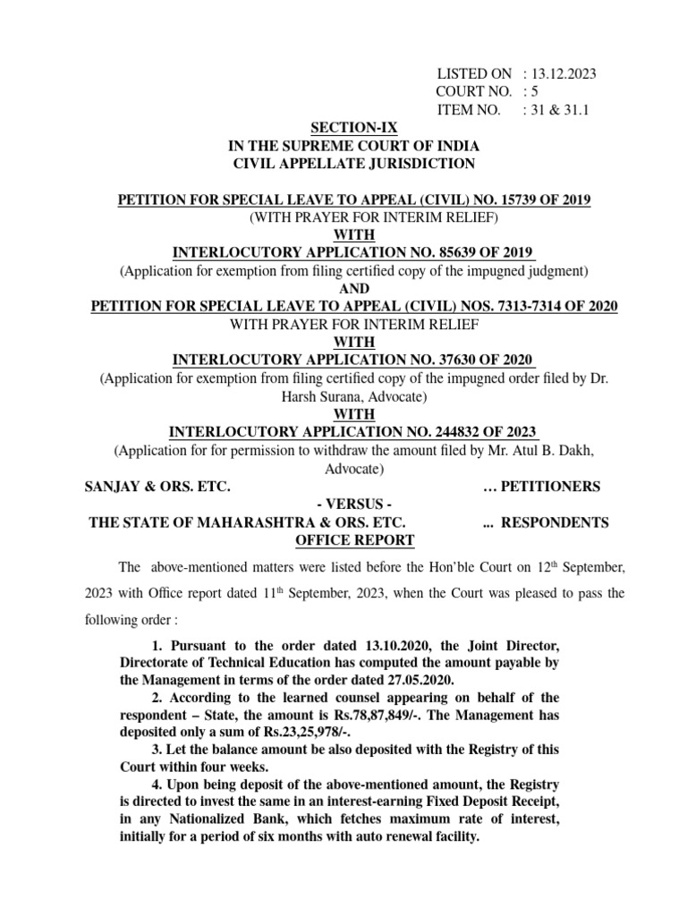 With Prayer For Interim Relief | PDF | Interlocutory Appeal | Appeal