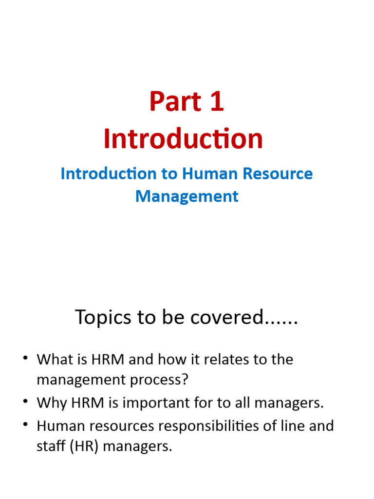 chapter 1 HRM | PDF | Human Resource Management | Human Resources