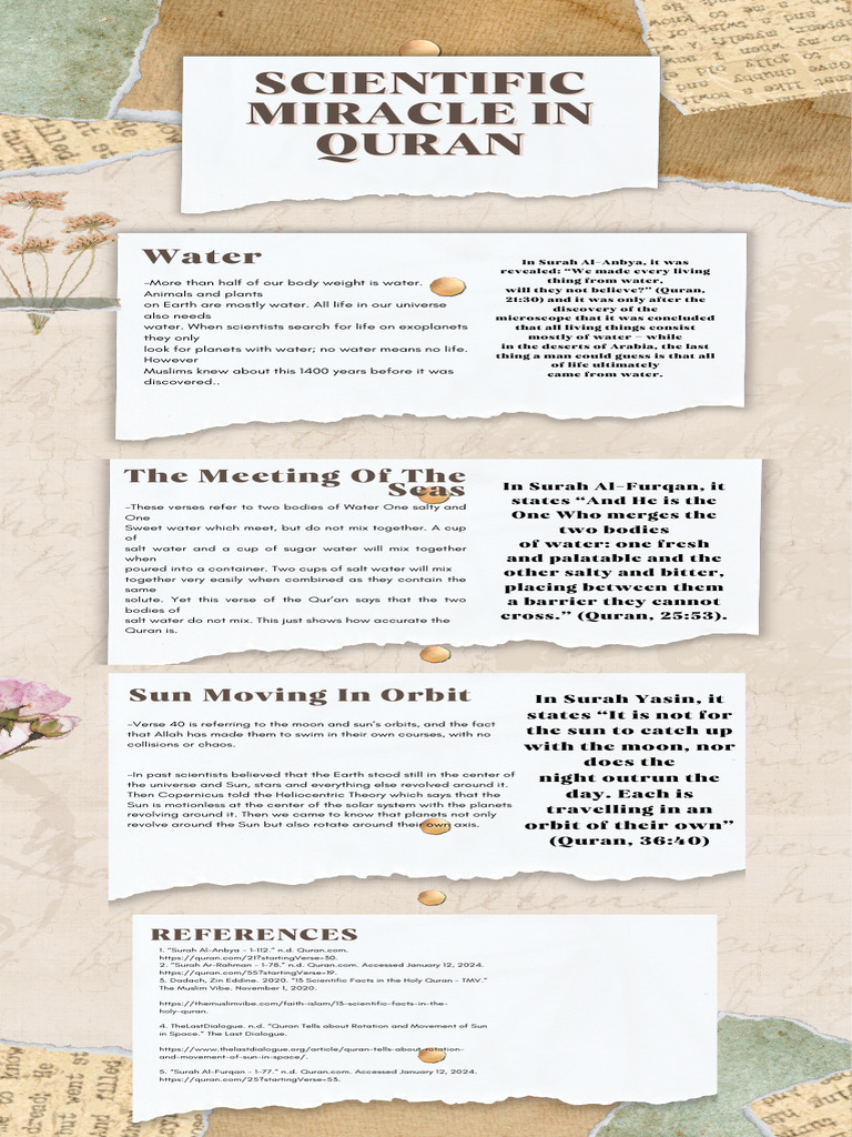 Scientific Miracle in Quran Infographic | PDF | Quran | Islam