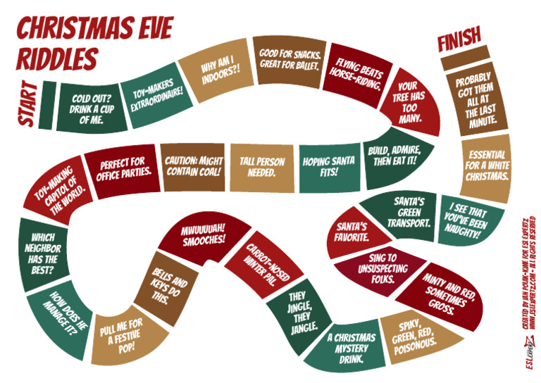Christmas Riddles Board Game | PDF | Christmas