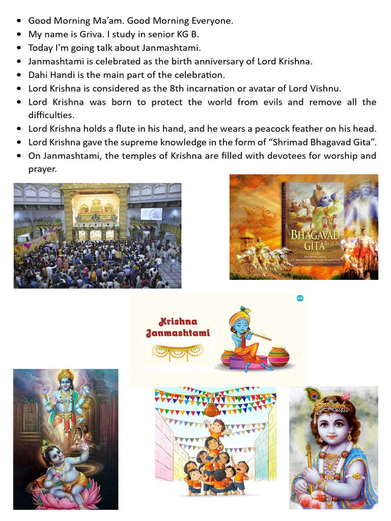 Janmashtami Celebration Overview | PDF | Self-Improvement | Religion ...