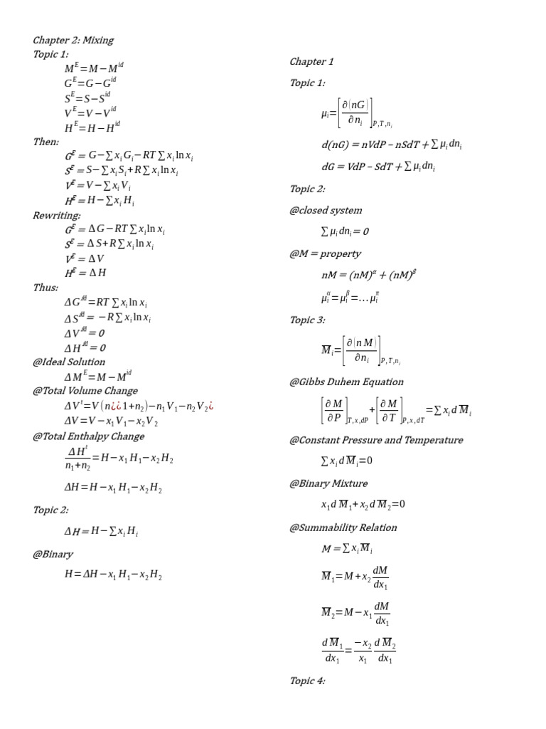SolTher - Eq'n | PDF | Continuum Mechanics | Physical Chemistry